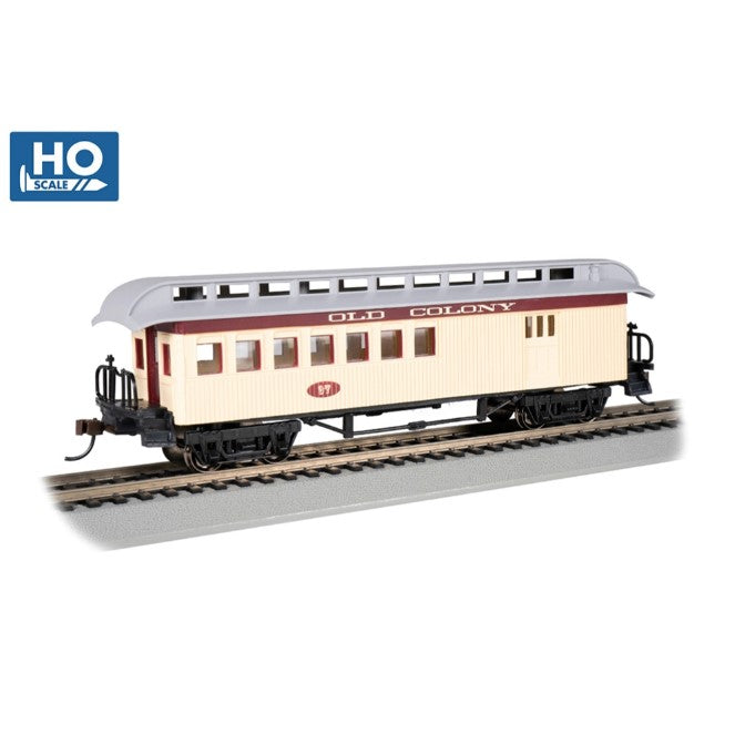 Bachmann HO Old Time Coach Clerestory Roof - Combine - Old Colony RR – Hobbyco