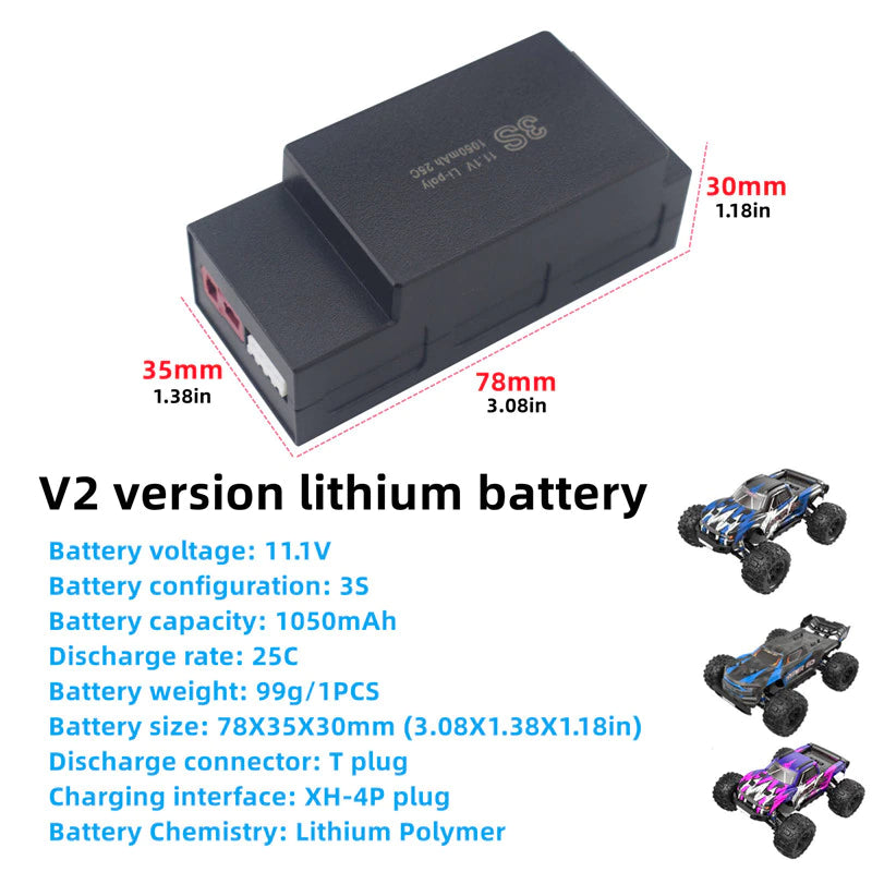 3S 11.1V 1050mAh Battery (for 1/16 Hyper Go)