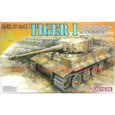 Dragon Dragon 7251 1/72 Sd.Kfz.181 Ausf.E TIGER I MID PRODUCTION w ...