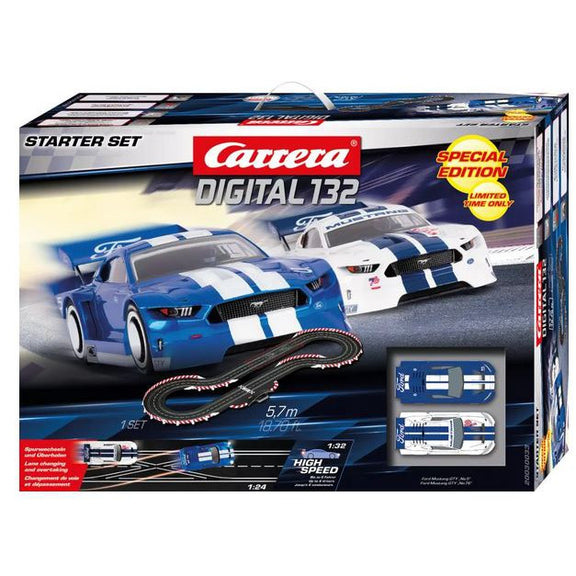 Carrera Digital 132 Ford Mustang GTY Starter Slot Car Set with Lights ...