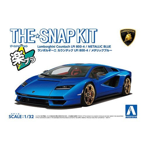 Aoshima 1/32 SNAP Lamborghini Countach LPI 800-4 (Metallic Blue) – Hobbyco