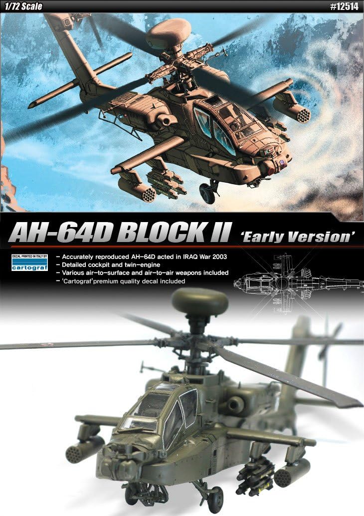 Academy 1/72 AH-64D Block II Apache – Hobbyco