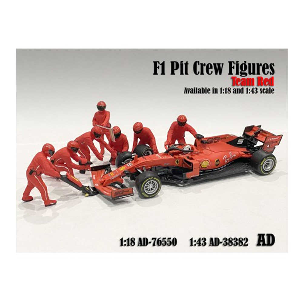 American Diorama 1/18 Red F1 Pit Crew Figures 7pc Set – Hobbyco