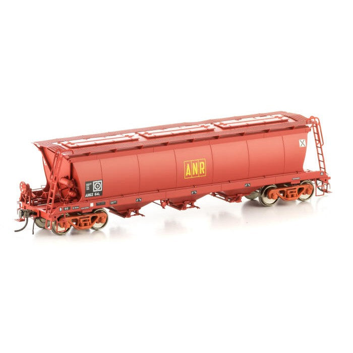 HO AHGX Grain Hopper, Red with ANR Box Logo & Red Bogies, 4 Car Pack