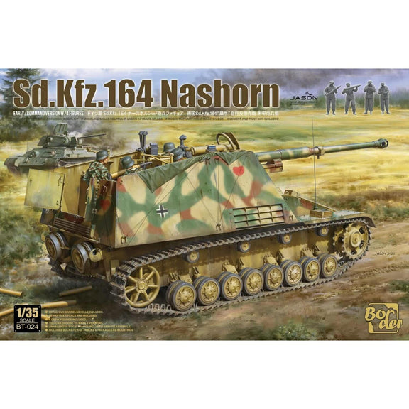 Border Model 1/35 Sd.Kfz. 164 Nashorn Early/Command w/4 figures Plastic ...