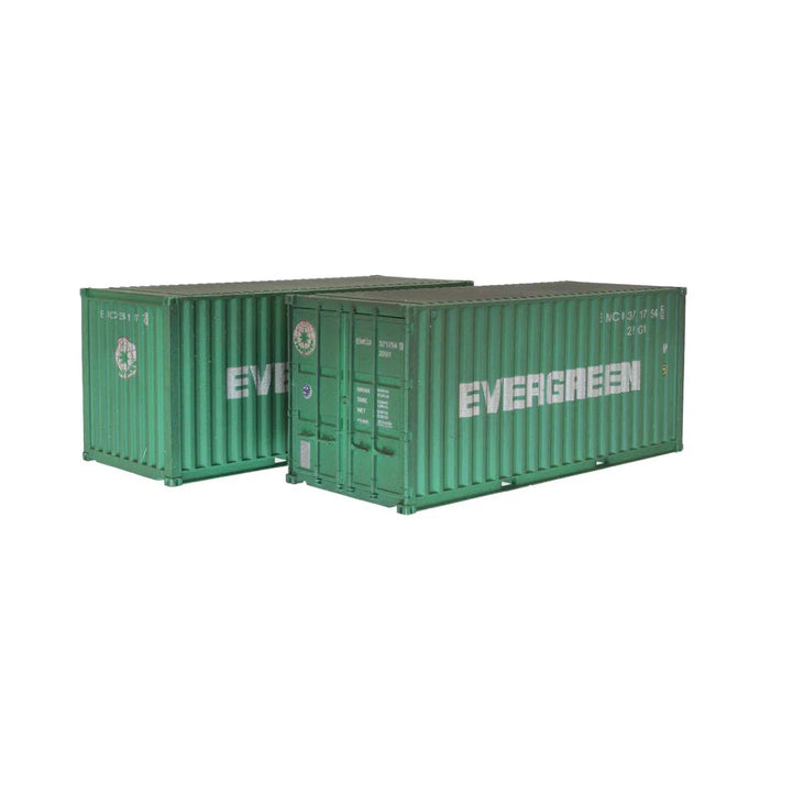 Dapol Dapol OO Container 20FT EMCU Evergreen Twin | Hobbyco - Est.1935