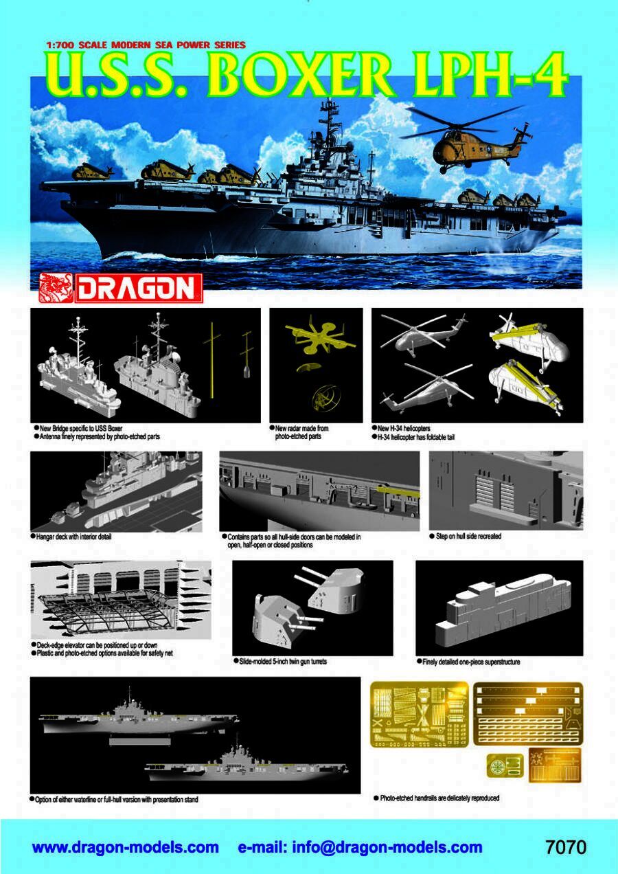 Dragon Models 1/700 U.S.S. Boxer LPH-4 Plastic Model Kit – Hobbyco