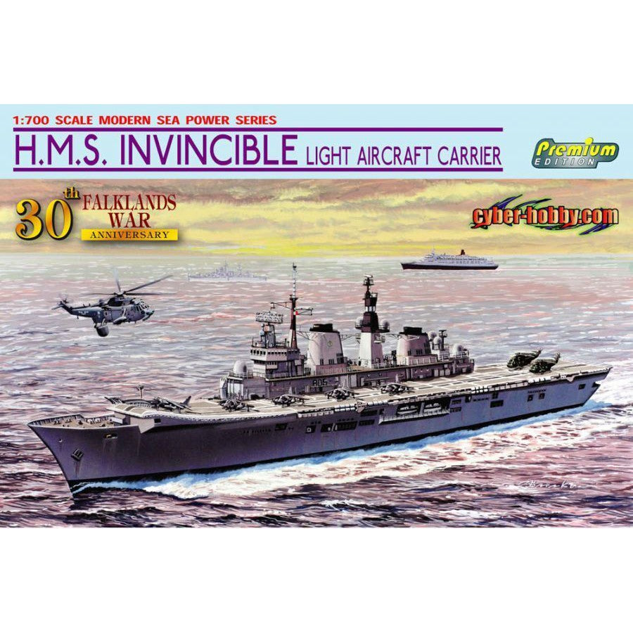 Dragon Models 1/700 H.M.S. Invincible Light Aircraft Carrier (Falklands ...