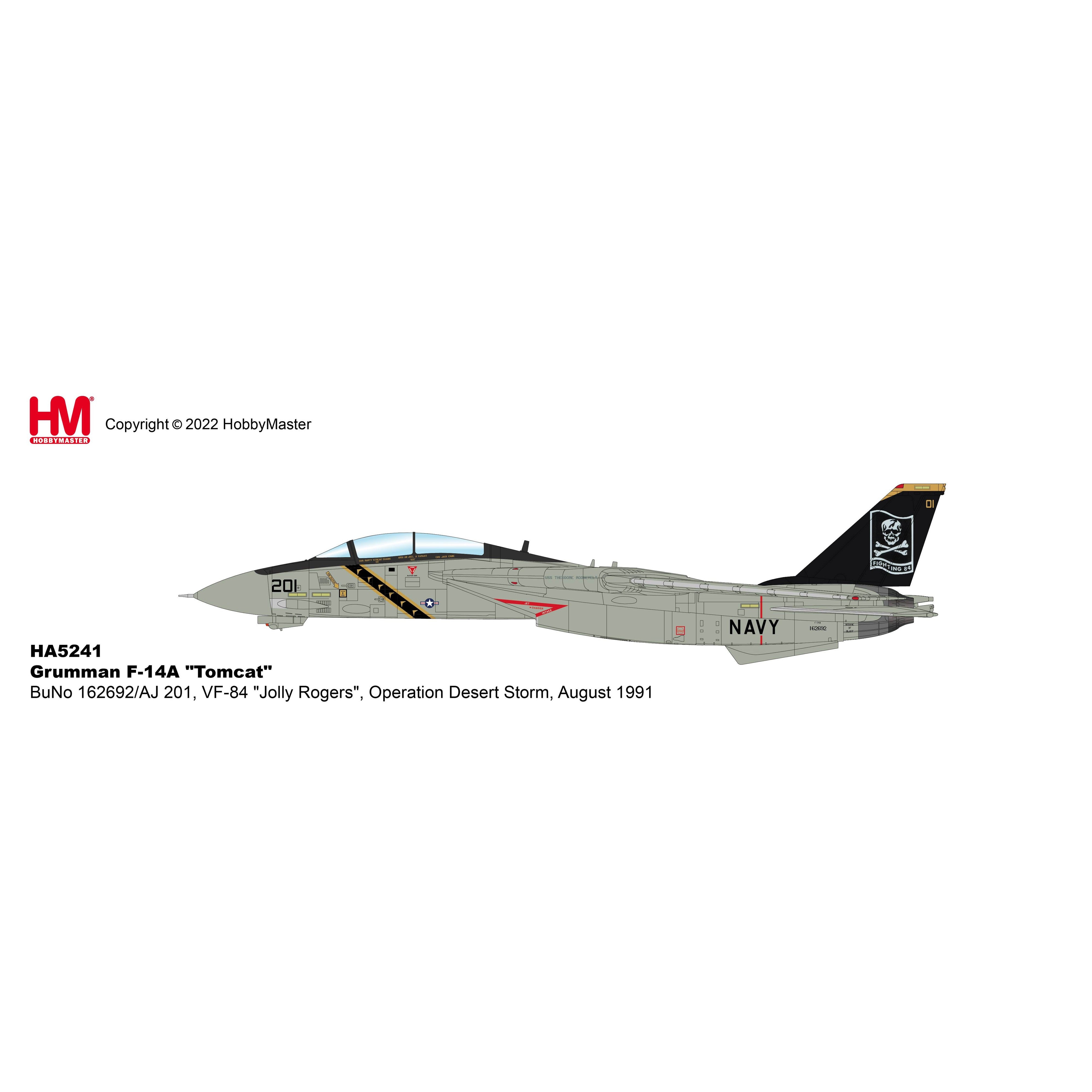 Hobby Master 1/72 Grumman F-14A Tomcat BuNo 162692/AJ 201 VF-84 Jolly ...