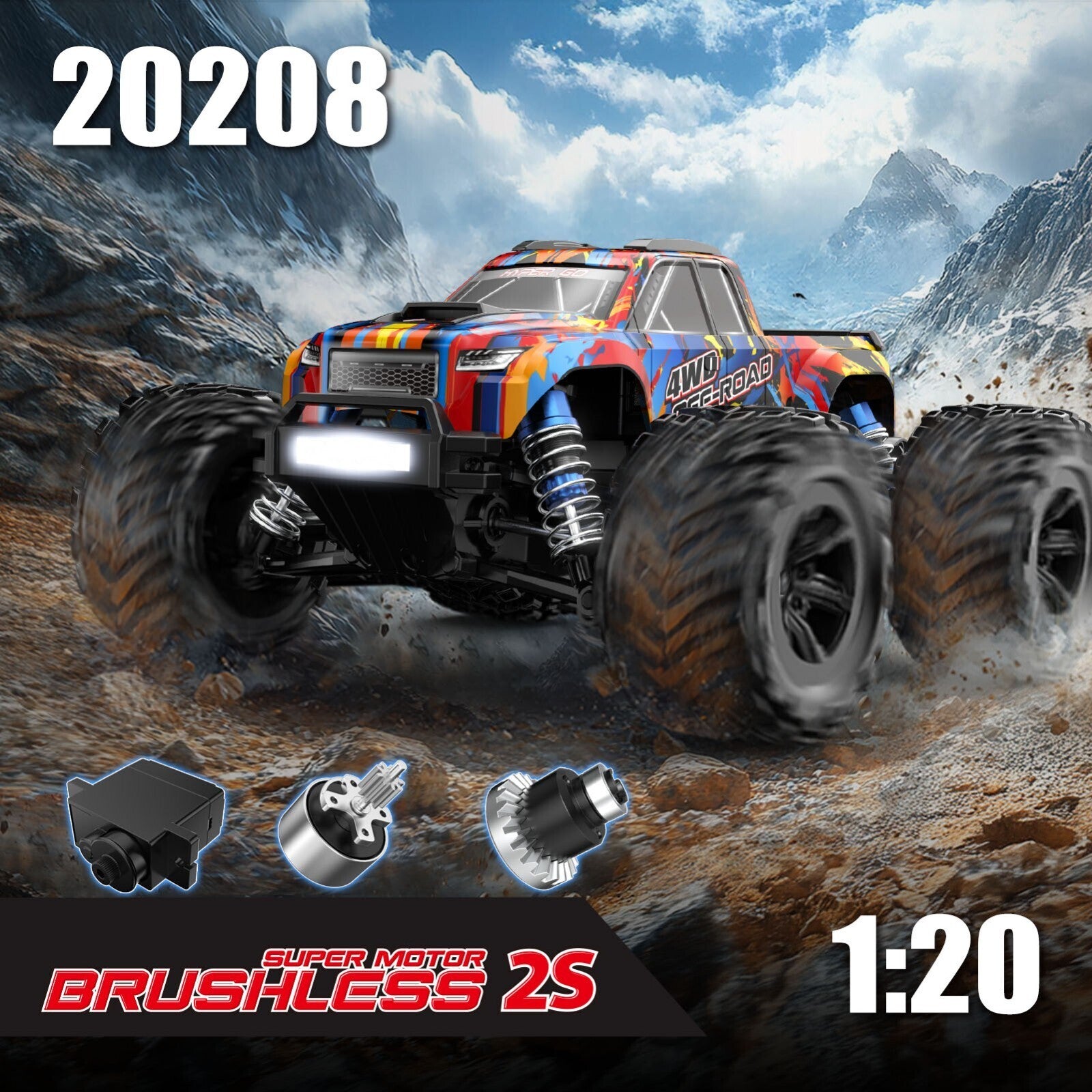 MJX 1/20 Hyper Go 4WD Off-road Brushless 2S RC Monster Truck – Hobbyco