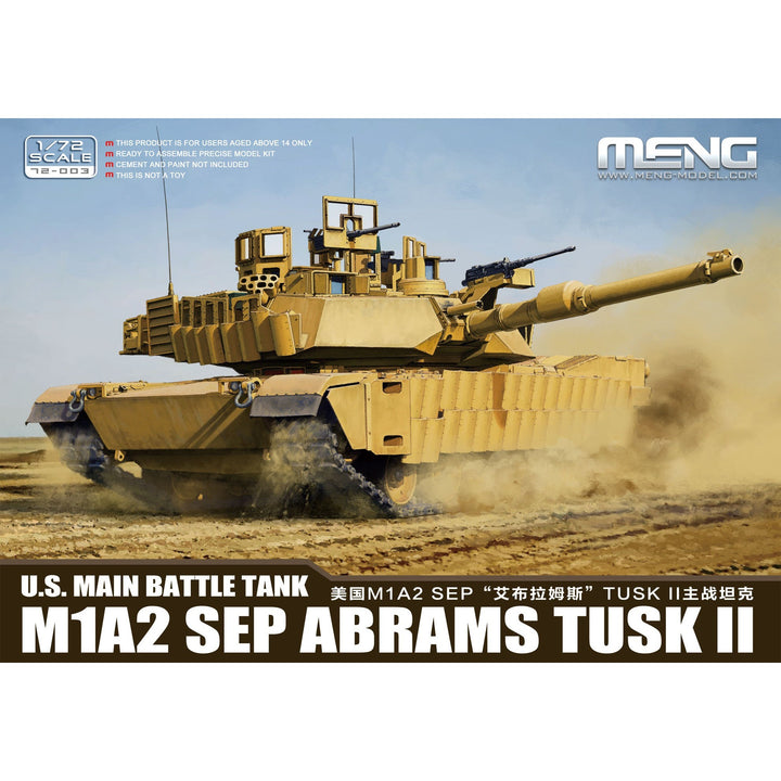 Meng Model 1/72 U.S Main Battle Tank M1A2 SEP ABRAMS TUSK II Plastic ...