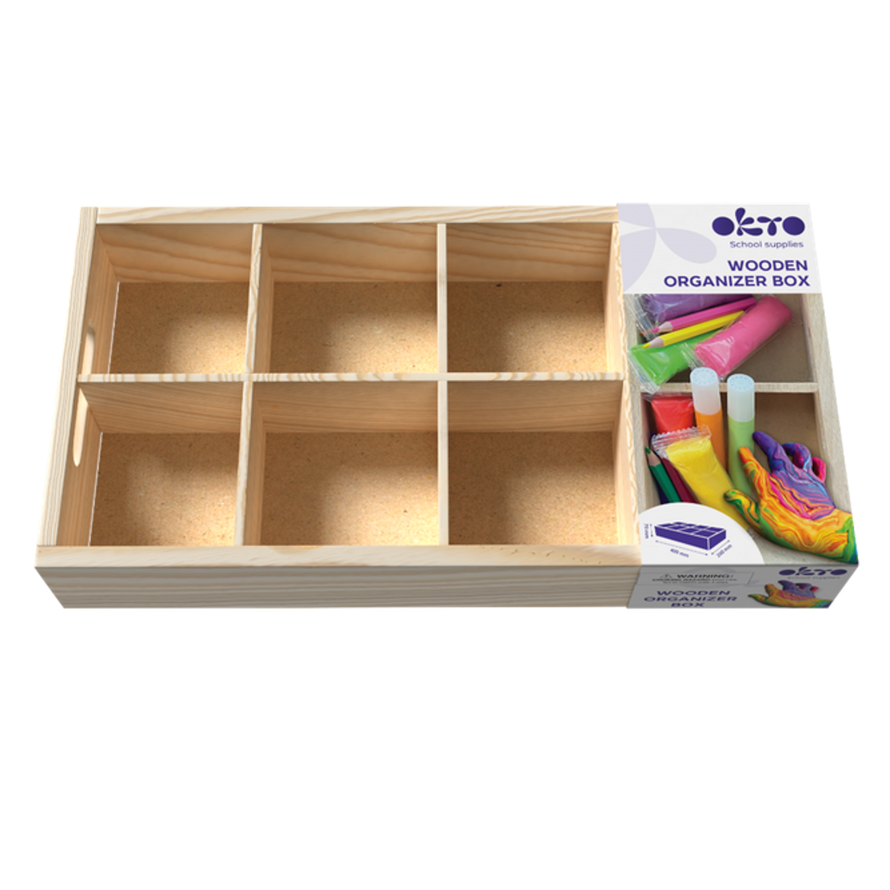 Okto Wooden Organizer Box - 8 Cells
