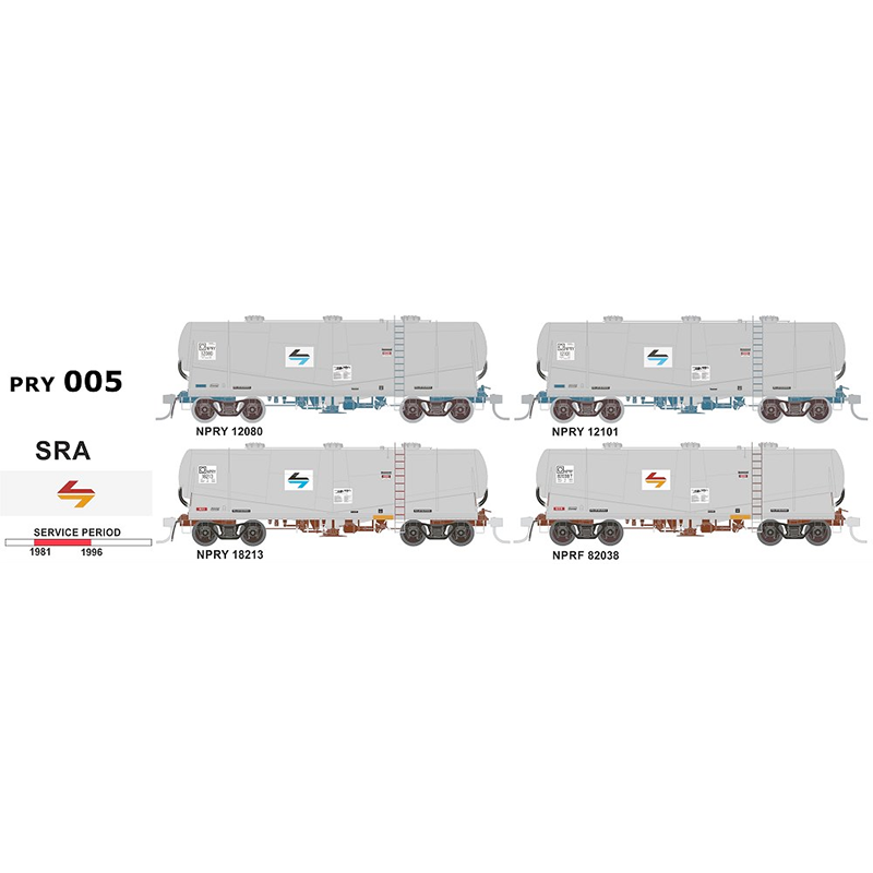 SDS Models HO PRY005 Cement Wagons SRA 80s - Mid 90s (4) – Hobbyco
