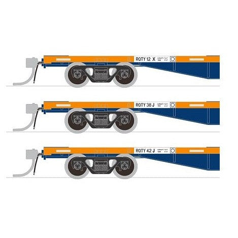 HO RQTY 63' Container Wagon Seatrain Pack C 3-Car