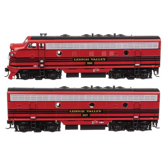 Walthers HO EMD F7 A-B Set - Standard DC -- Lehigh Valley #566/567 ...