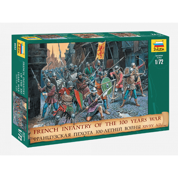 Zvezda 1/72 French Infantry of the 100 Years War (XIVXV AD) Plastic ...