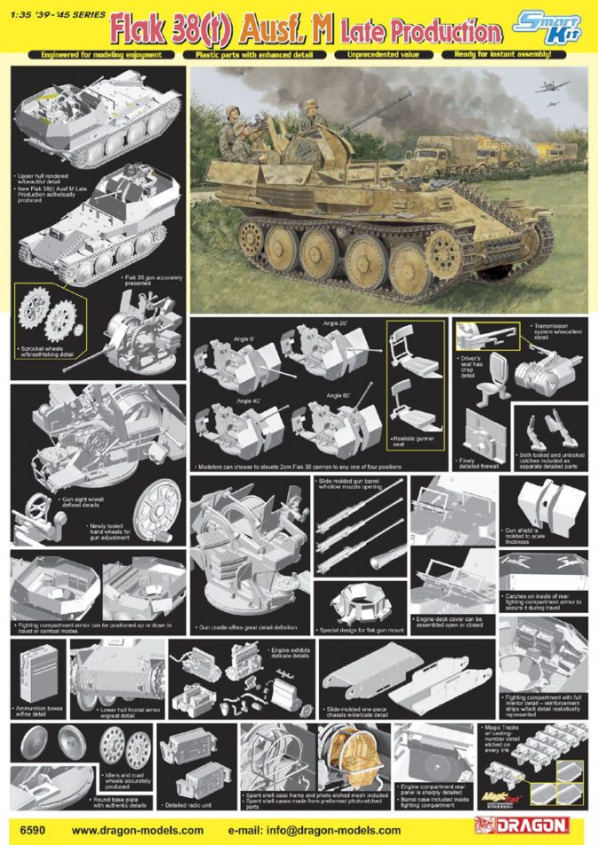 Dragon Models 6590 1/35 FLAK 38t Ausf.M LATE PRODUCTION SMART KIT – Hobbyco