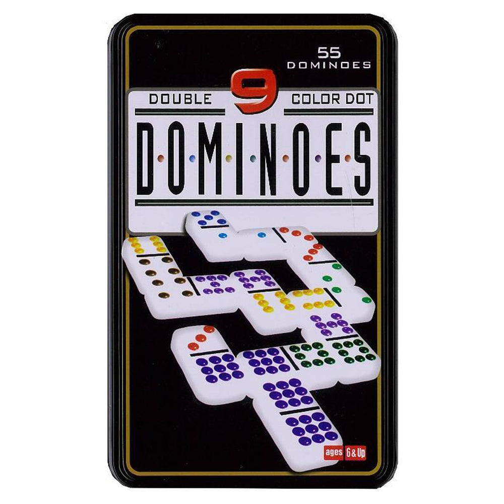 TBC Classic Double 9 Coloured Dominoes in Tin | Hobbyco - Est.1935