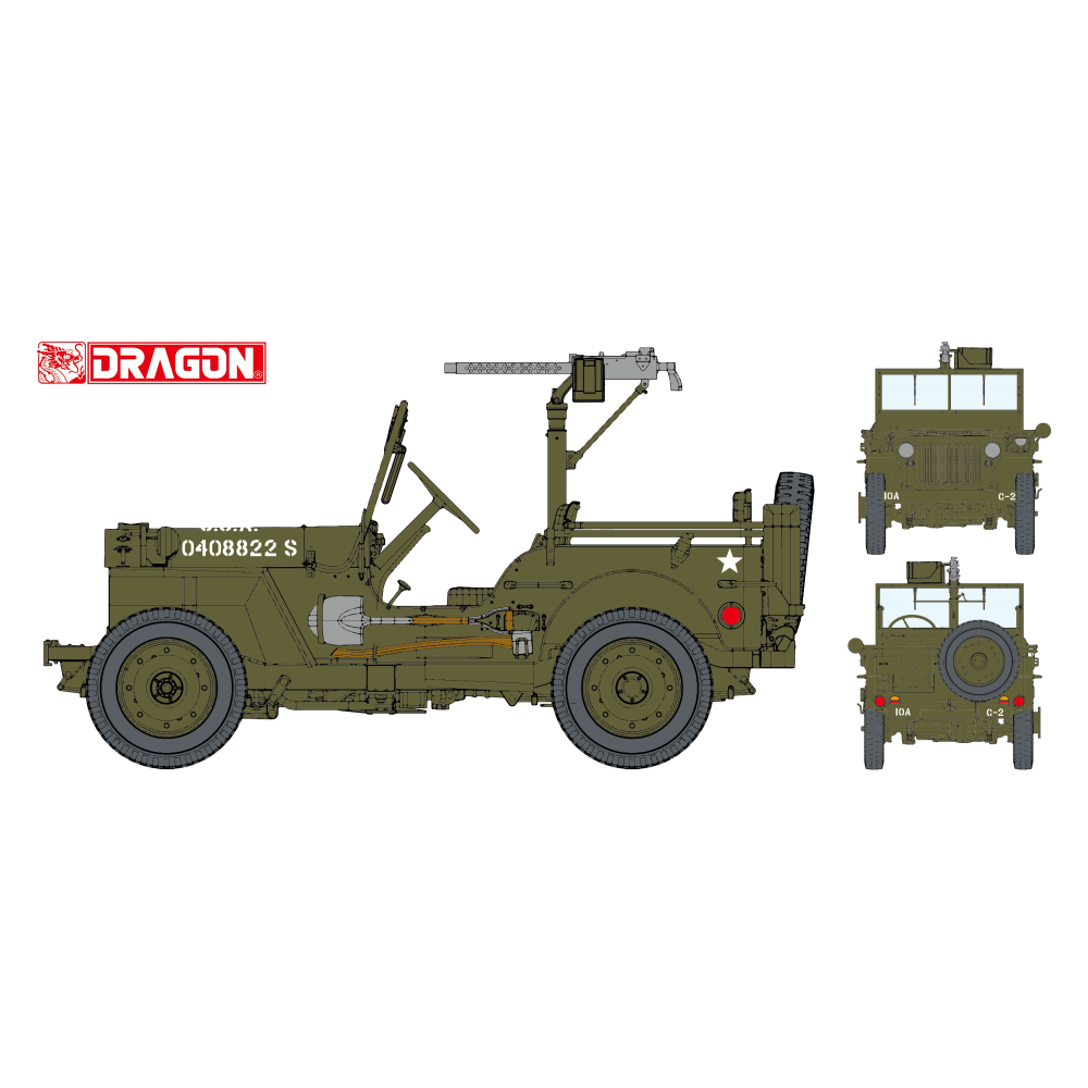 Dragon 75050 1/6 U.S. 1/4Ton 4x4 Truck w/.30cal Machine Gun Plastic ...