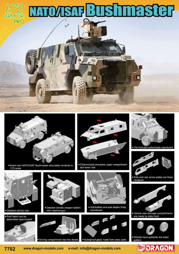 Dragon Models 7702 1/72 NATO/ISAF Bushmaster Plastic Model Kit – Hobbyco
