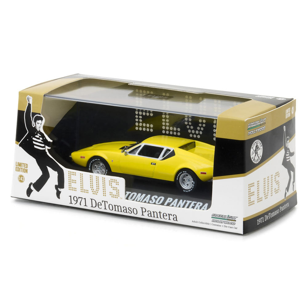 GreenLight 1/43 1971 Elvis Presley De Tomaso Pantera Hard Top Yellow ...