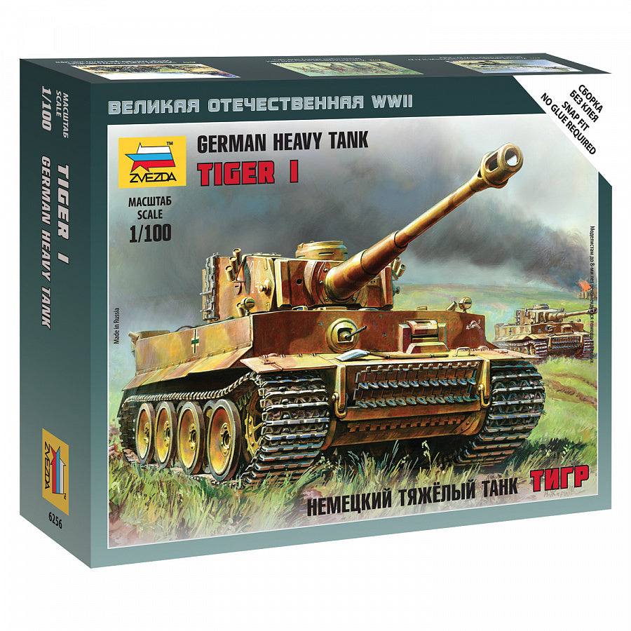 Zvezda 1/100 German Heavy Tank Tiger I Plastic Model Kit – Hobbyco