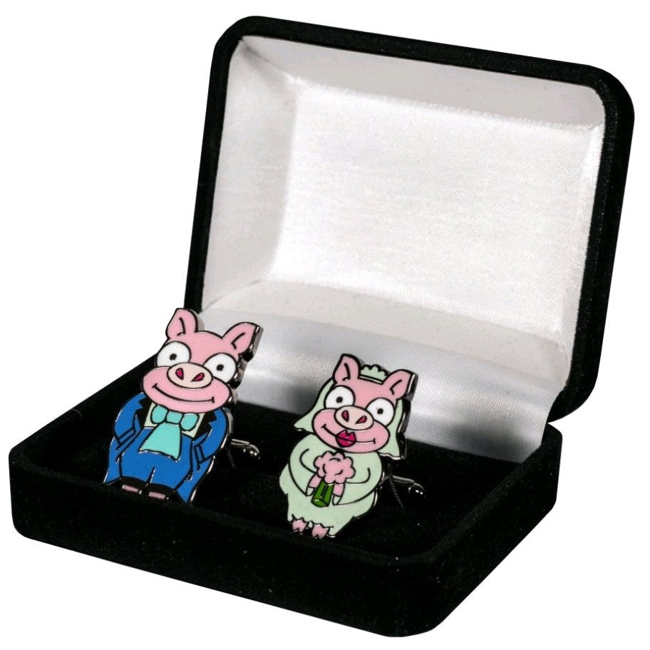 Ikon Collectables The Simpsons Pig Bride and Groom Cufflinks – Hobbyco