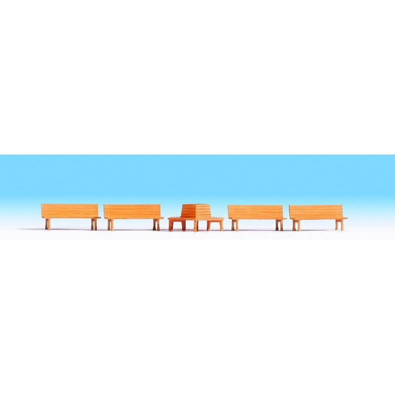 Noch HO Benches (4 Benches, 1 Circular Bench) – Hobbyco