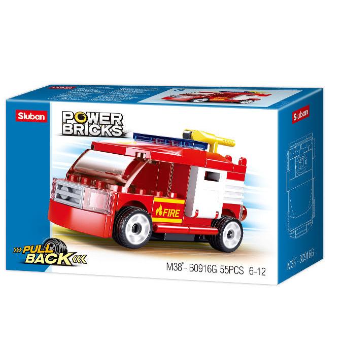 Power Bricks Pull Back Fire truck 55 pcs
