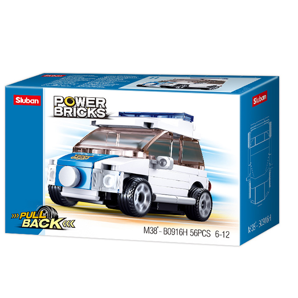 Sluban Power Bricks Pull Back Police 56pcs – Hobbyco