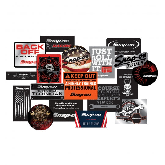 Snap on sticker set