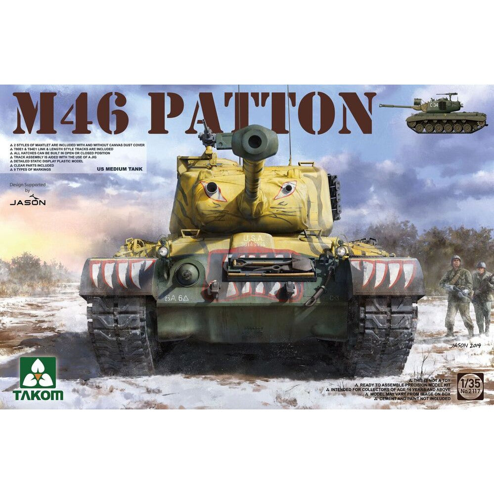 Takom 2117 1/35 US MEDIUM TANK M46 PATTON Plastic Model Kit – Hobbyco