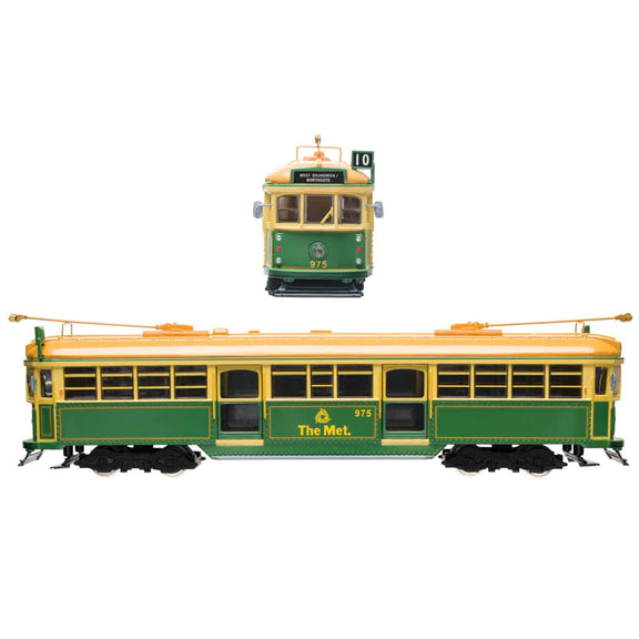 OO 12V Electric W6 Class Melbourne No.975 The Met Green Rattler Tram