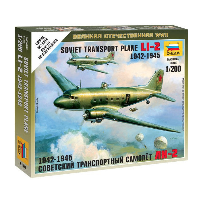 Zvezda 1/200 Soviet Transport Plane Li2 19421945 Plastic Model Kit ...