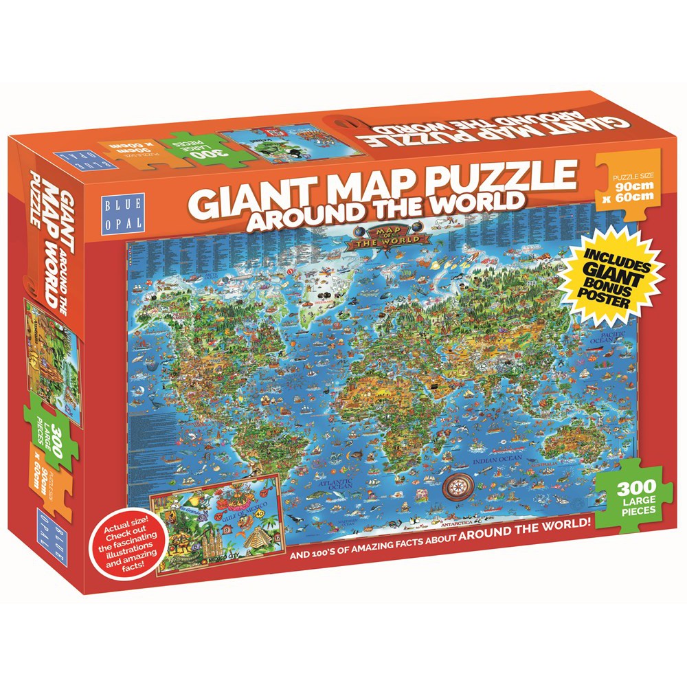 300pc Around the World Giant Map