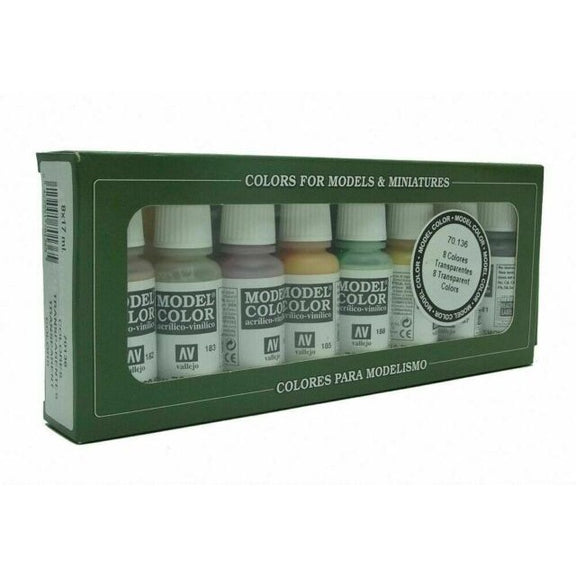Vallejo Model Color Transparent Colors 8-Color Acrylic Paint Set – Hobbyco