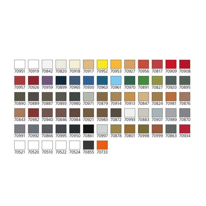 70172 Model Colour 72 Basic Colors + Brushes Plastic Case Acrylic Pain